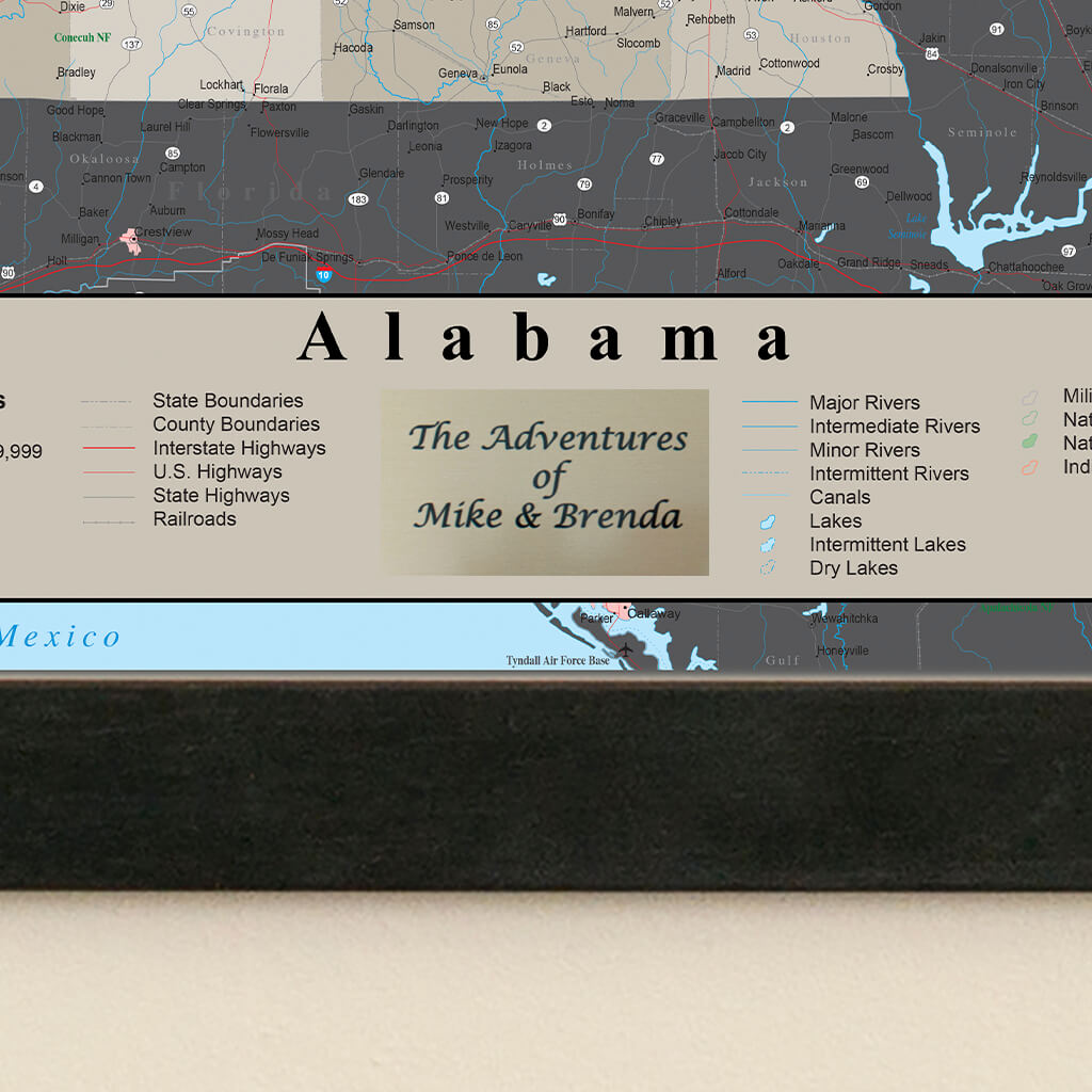 Individual State Maps | Framed State Travel Maps - Push Pin Travel Maps