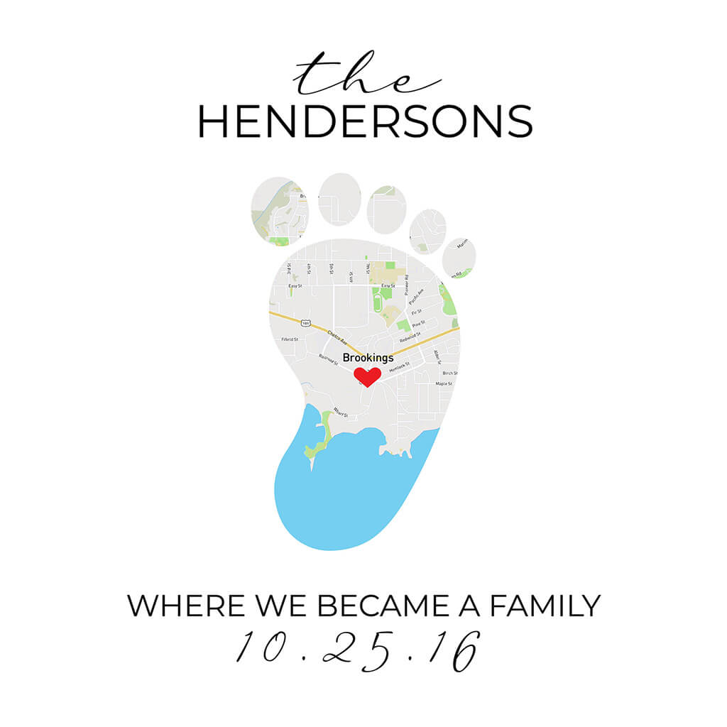 Welcome Baby Map Print | Customized Family Map Gift | Nursery Wall Art ...