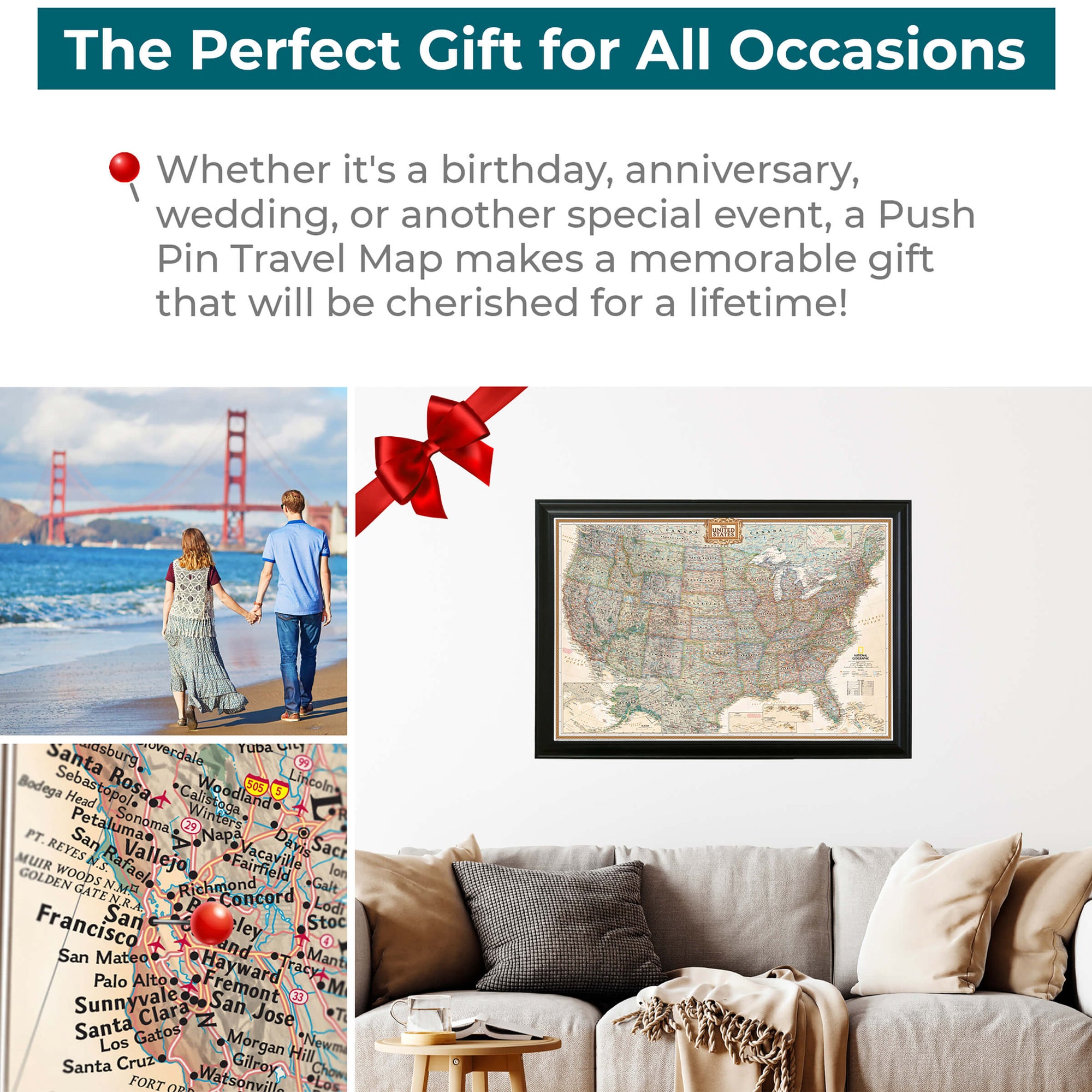 US Push Pin Travel Maps | Framed United States Maps with Pins