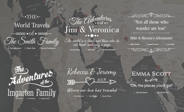 3-Panel Teal World Map | Interactive World Travel Map with Pins – Push ...