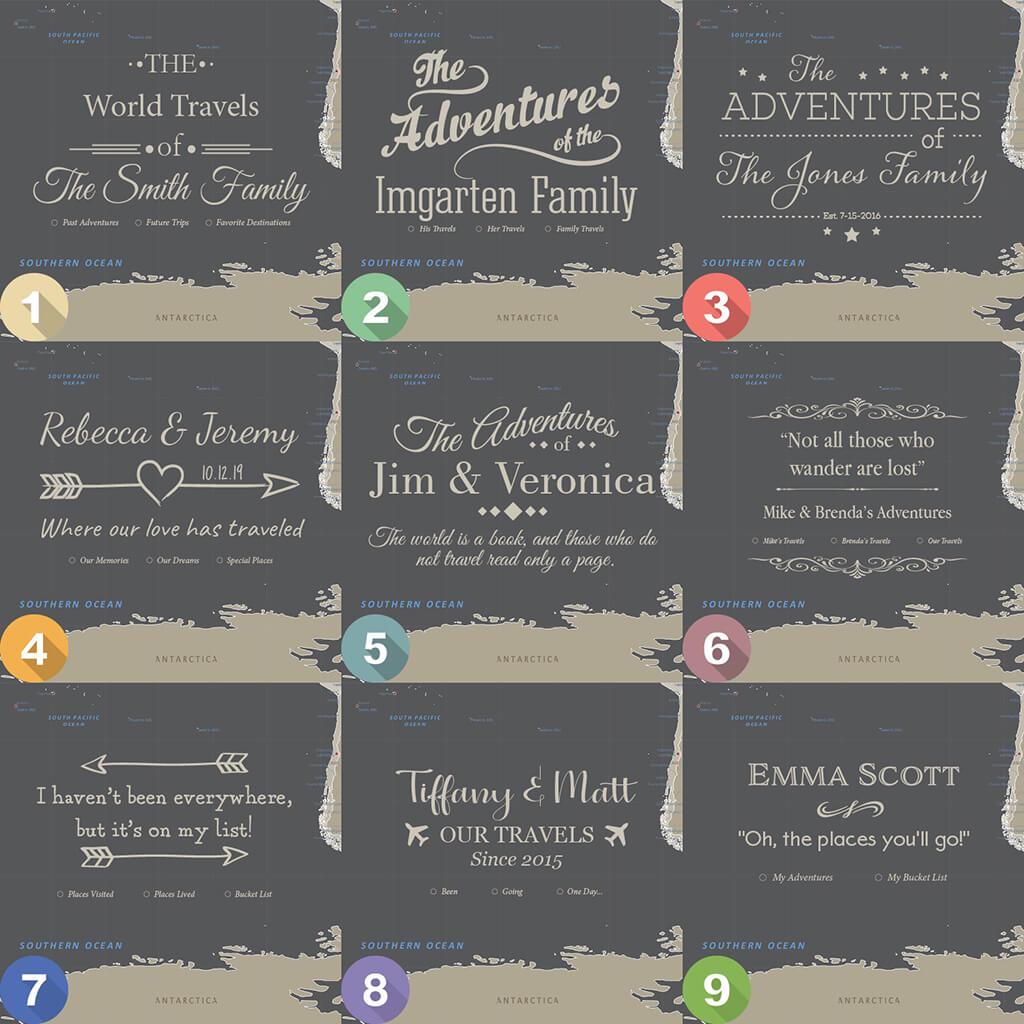 Large Three-Panel Maps | Unique Wall Maps | Push Pin Travel Maps