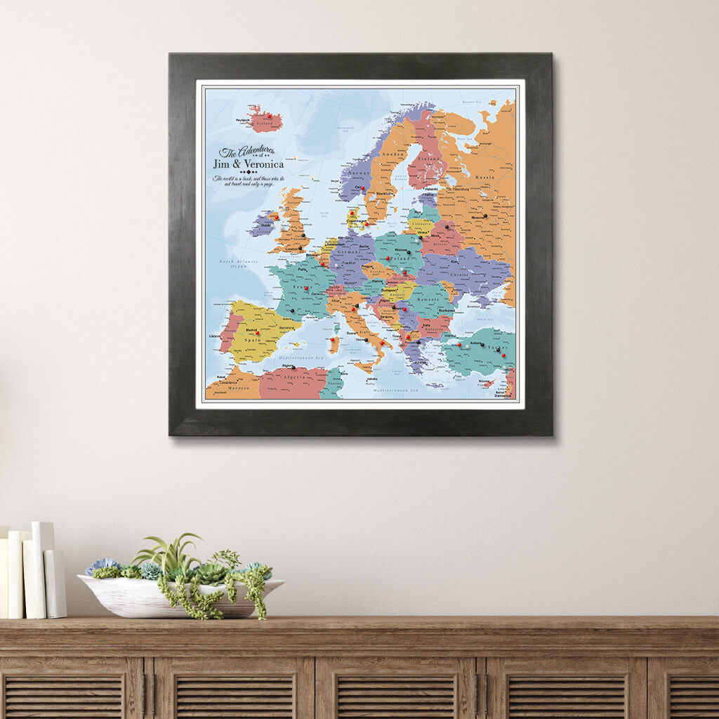 Canvas Blue Oceans Europe Map | Canvas Map of Europe | Europe Travel ...