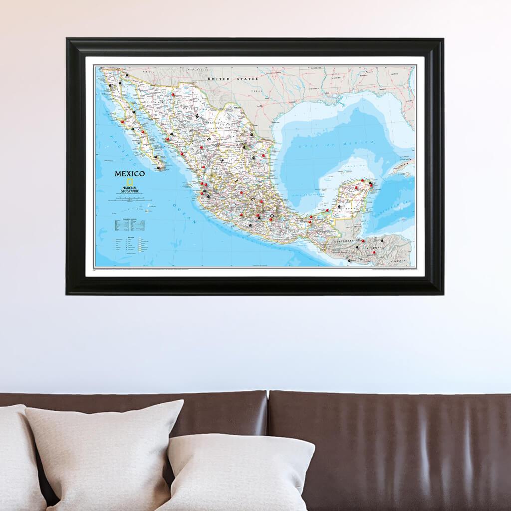 Mexico Travel Map | Wall Map of Mexico | Push Pin Travel Map - Push Pin ...