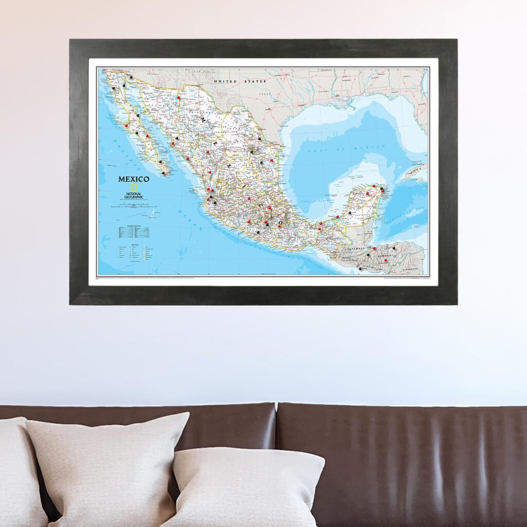 Mexico Travel Map | Wall Map of Mexico | Push Pin Travel Map - Push Pin ...