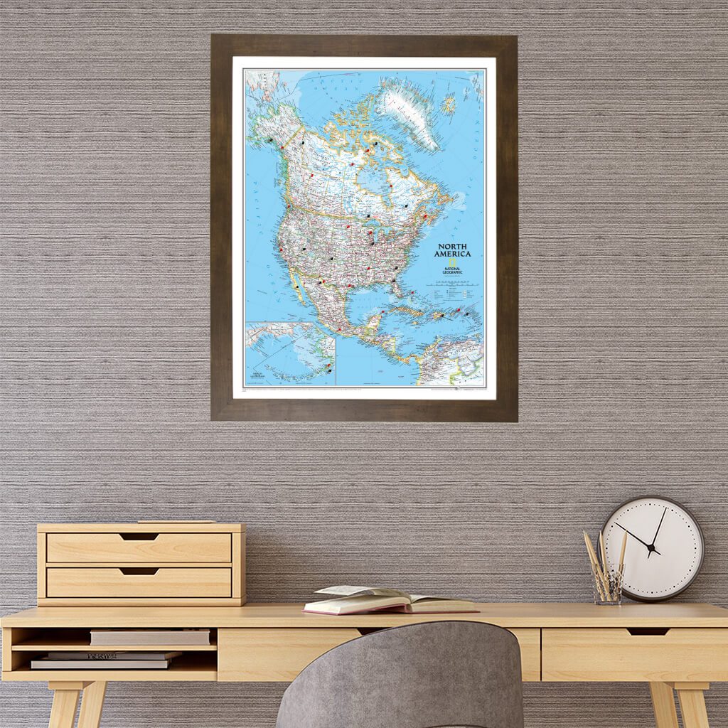 North America Push Pin Map | Detailed North America Map - Push Pin ...