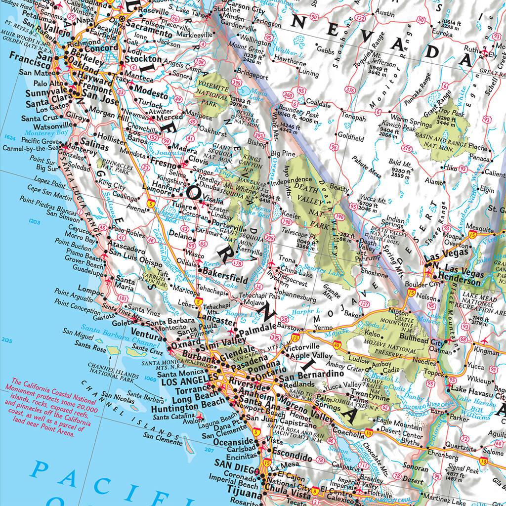 3-Panel US Map | Canvas Travelers Map | Push Pin Travel Maps