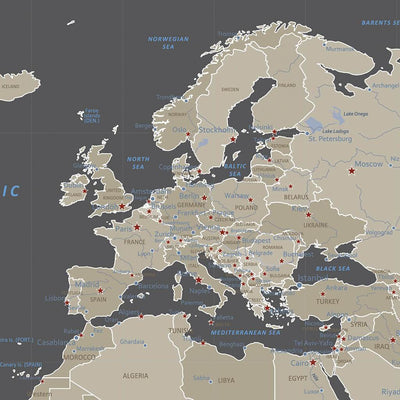 Large Three-Panel Maps | Unique Wall Maps | Push Pin Travel Maps