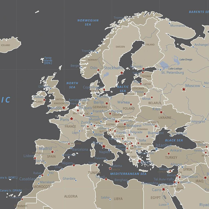 Large Three-Panel Maps | Unique Wall Maps | Push Pin Travel Maps
