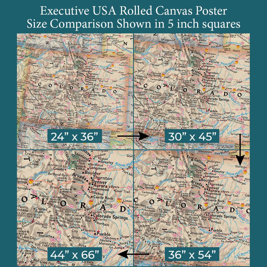 Canvas USA Executive Map | National Geographic Travel Map | Unframed ...