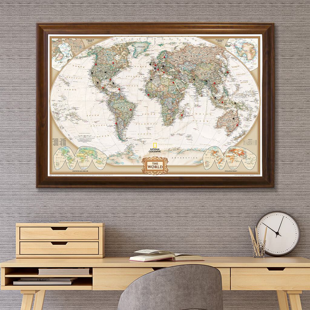 Map Your Travels with Our World and US Travel Maps with Pins - Push Pin ...