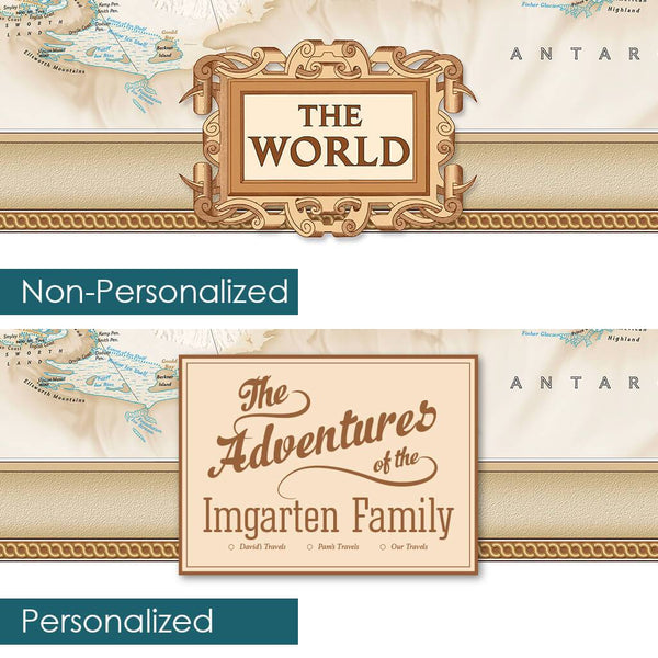 Large Three-Panel Maps | Unique Wall Maps | Push Pin Travel Maps