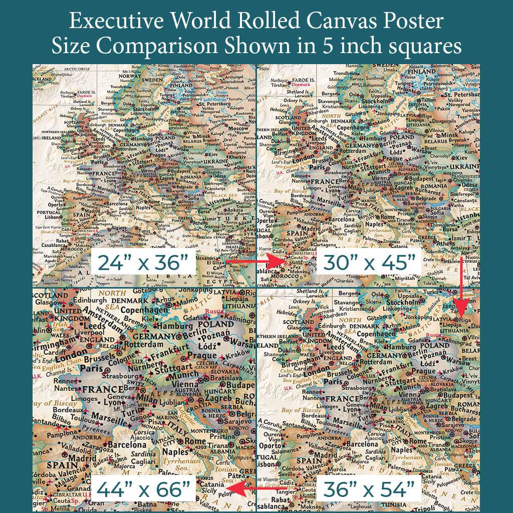 Canvas Travel Map Posters | Personalized Large Canvas Maps - Push Pin ...
