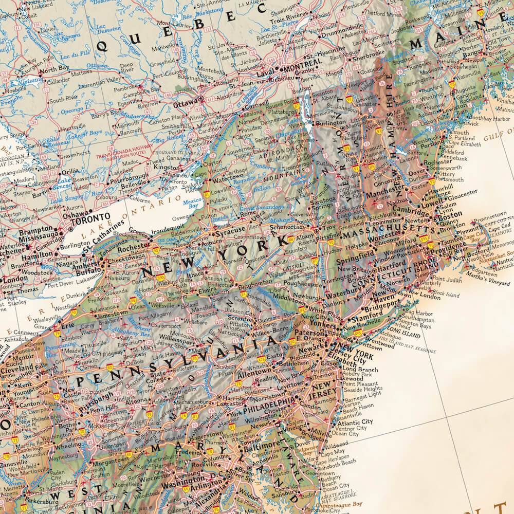 3-Panel USA Maps | Canvas Maps of the United States - Push Pin Travel Maps