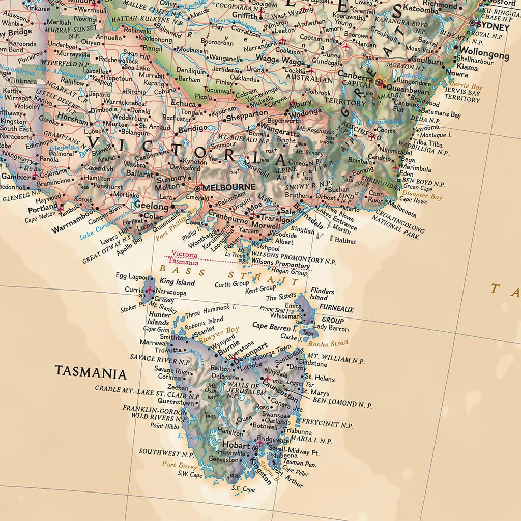 National Geographic Interactive Map of Australia - Push Pin Travel Maps