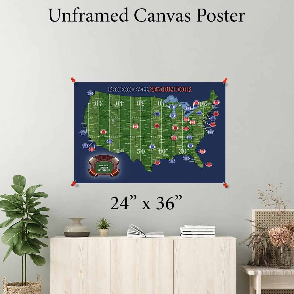 NFL Stadiums Location Poster Map | Push Pin Travel Maps