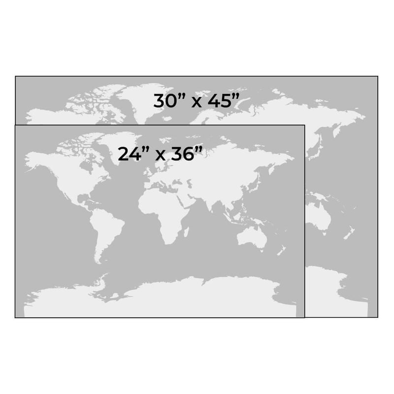 Gallery Wrapped Canvas Map of the World | Colorful World Map Canvas ...