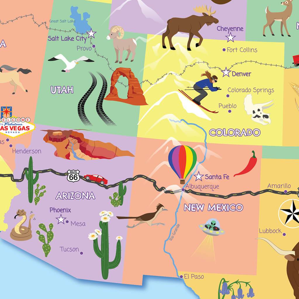 Travel Map for Kids | United States Children's Map - Push Pin Travel Maps