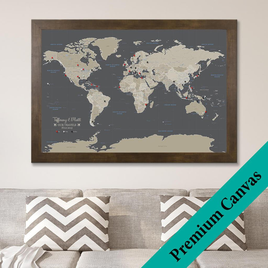 Canvas Push Pin World Maps & More | Personalized Map Gifts – Push Pin ...
