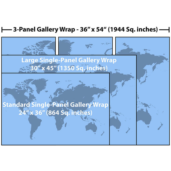 Large Three-Panel Maps | Unique Wall Maps | Push Pin Travel Maps