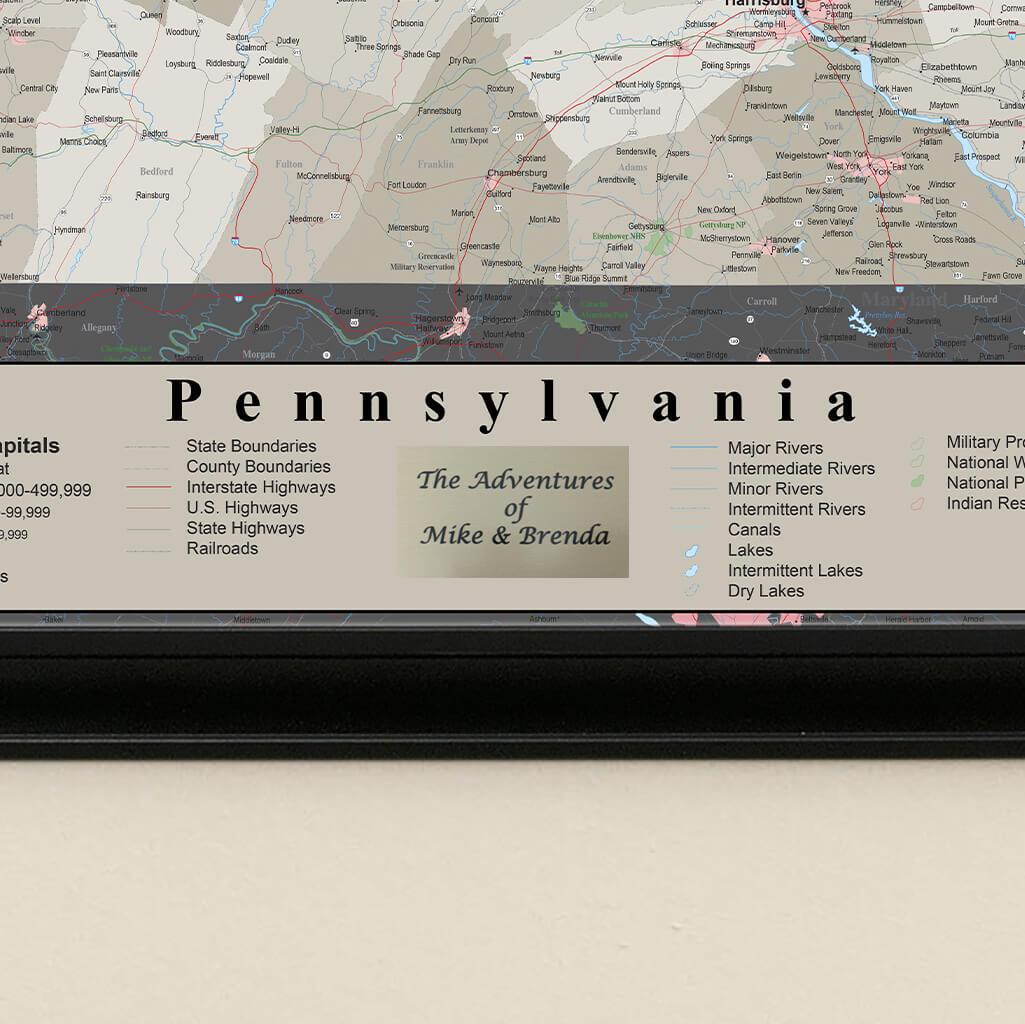 Pennsylvania Travel Map | State Map of Pennsylvania - Push Pin Travel Maps